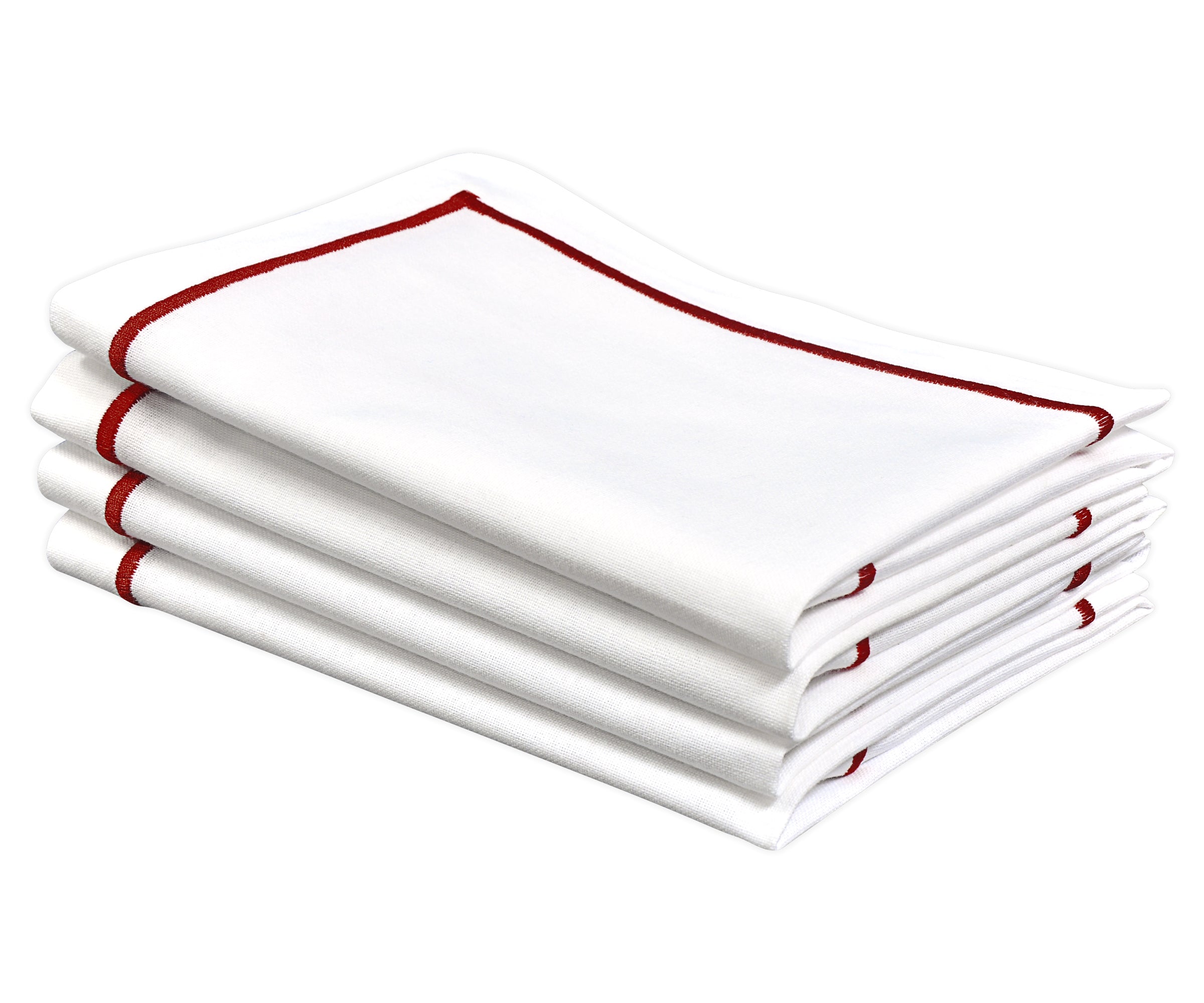 Magenta Embroidery Napkins | Border Napkins | All Cotton and Linen