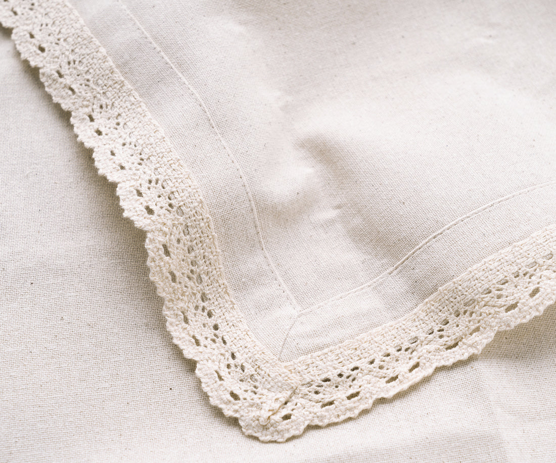 Lace Napkins | Natural Trim Napkins | All Cotton and Linen