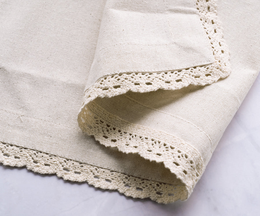 Lace Napkins | Natural Trim Napkins | All Cotton and Linen