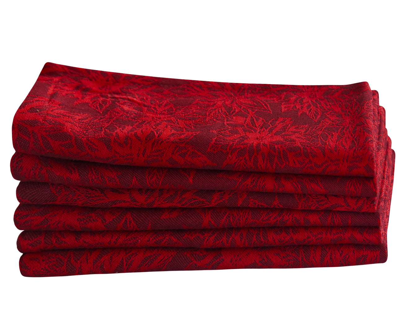 Red Cloth Napkins - Floral Napkins - Red Napkins | All Cotton and Linen