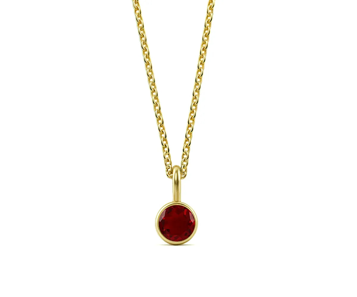 Ruby Birthstone Necklace | Gold Plated Necklace Gift for Her