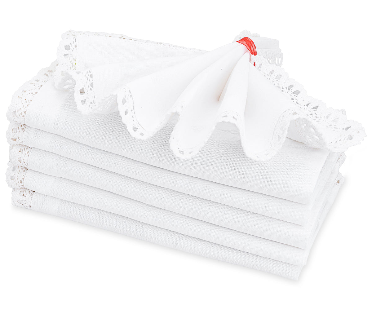 Lace Napkins | Natural Trim Napkins | All Cotton and Linen