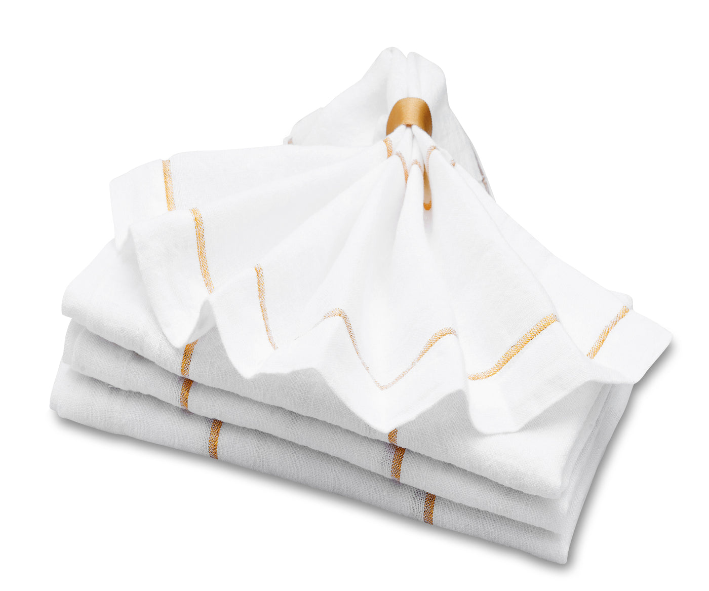 Gold Linen Napkins | Metallic Thread Napkins | All Cotton and Linen