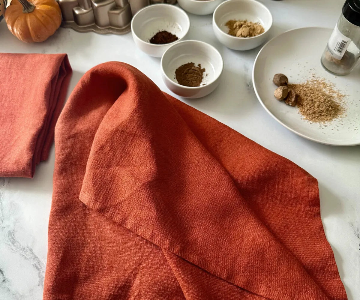 Rust Kitchen Towels | Linen Tea Towels | All Cotton And Linen