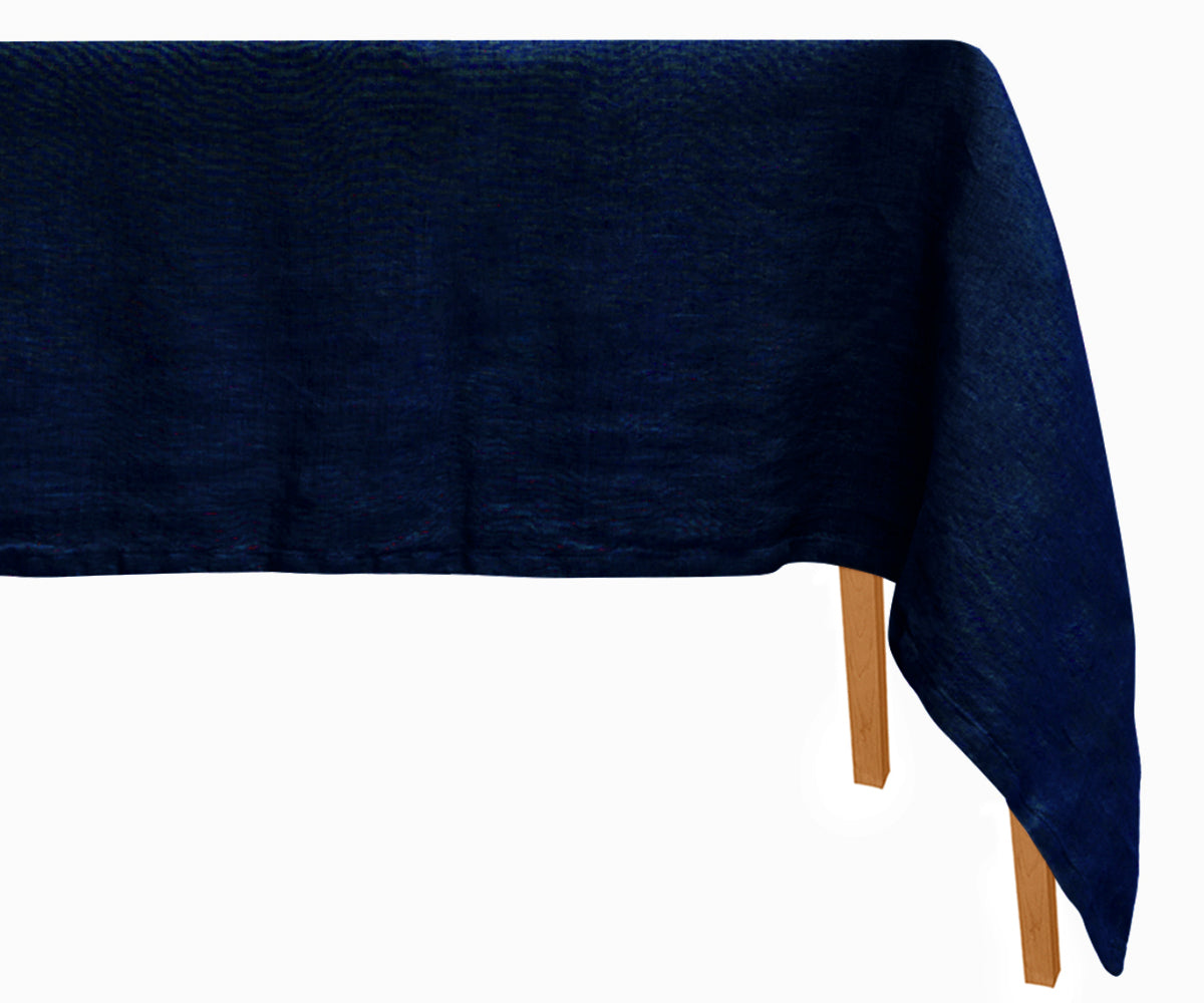 Navy Blue Linen Tablecloth - 100% Pure Linen Tablecloth