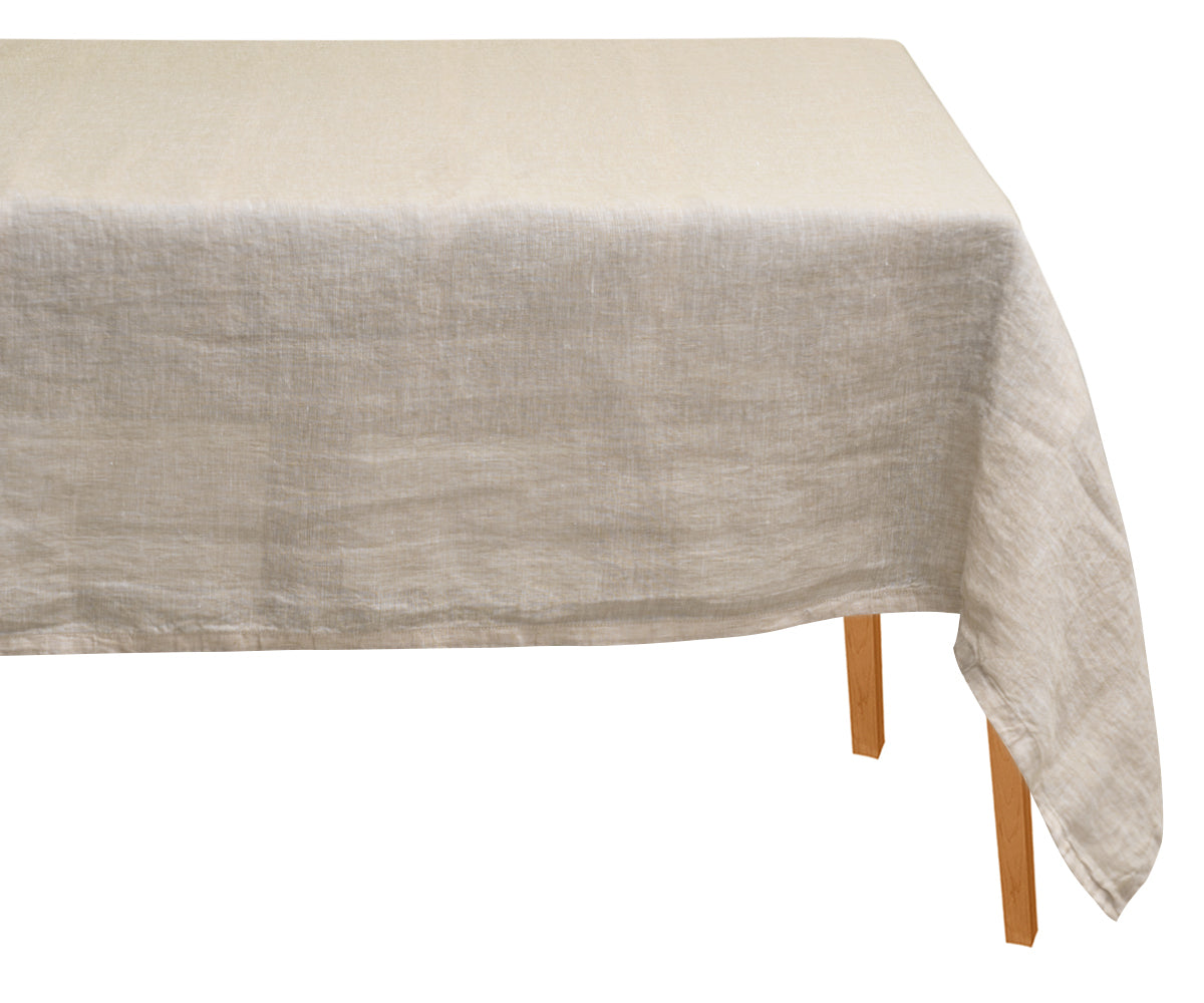 Natural Linen Tablecloth | Tan Rectangular Table Cover