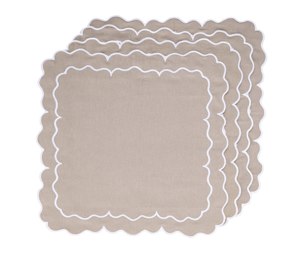Beige Napkins | Embroidery Napkins | All Cotton and Linen
