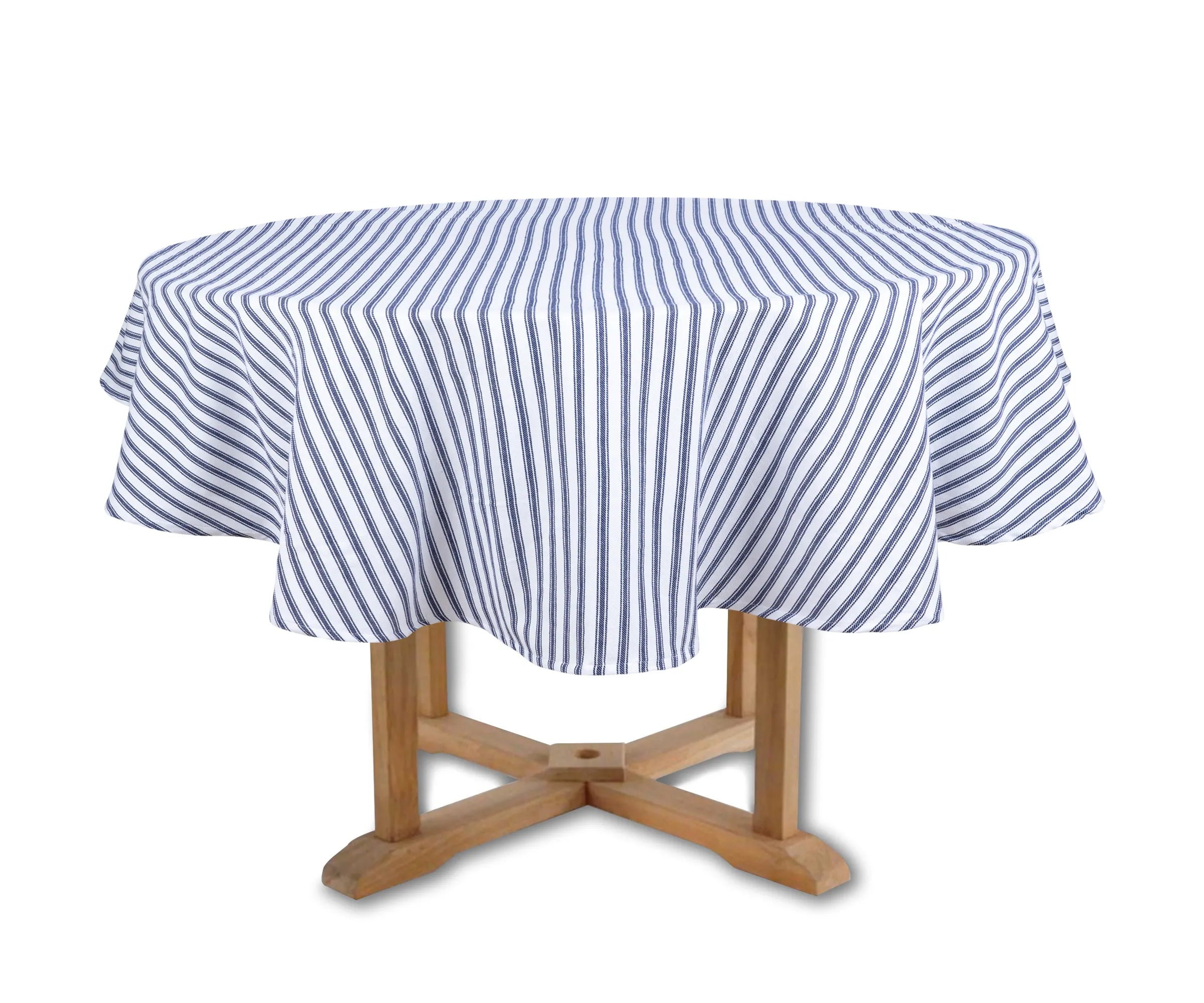 Blue and White Striped Tablecloths | Round Tablecloth