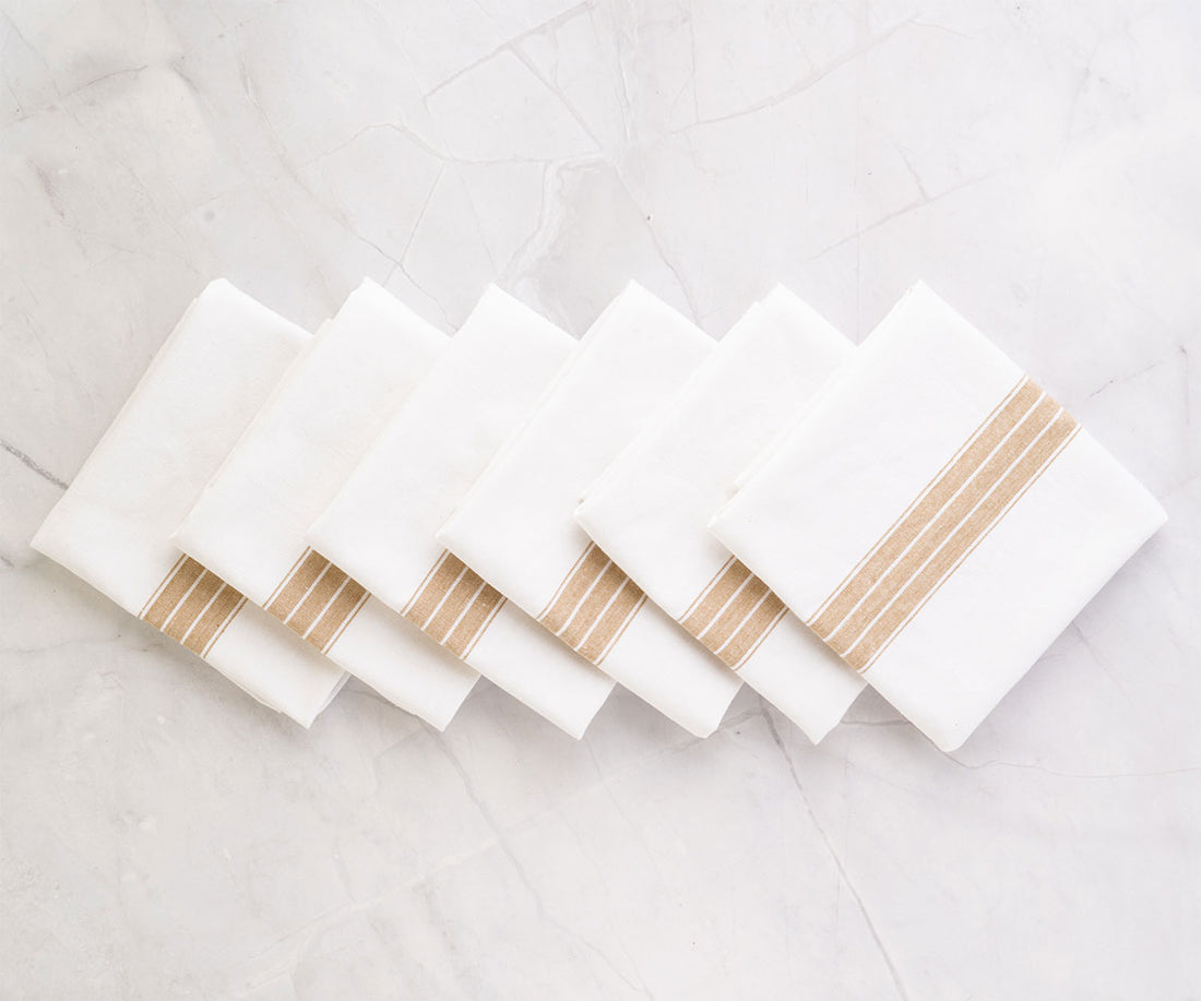 Cotton Napkins - Striped Cloth Napkins | All Cotton and Linen