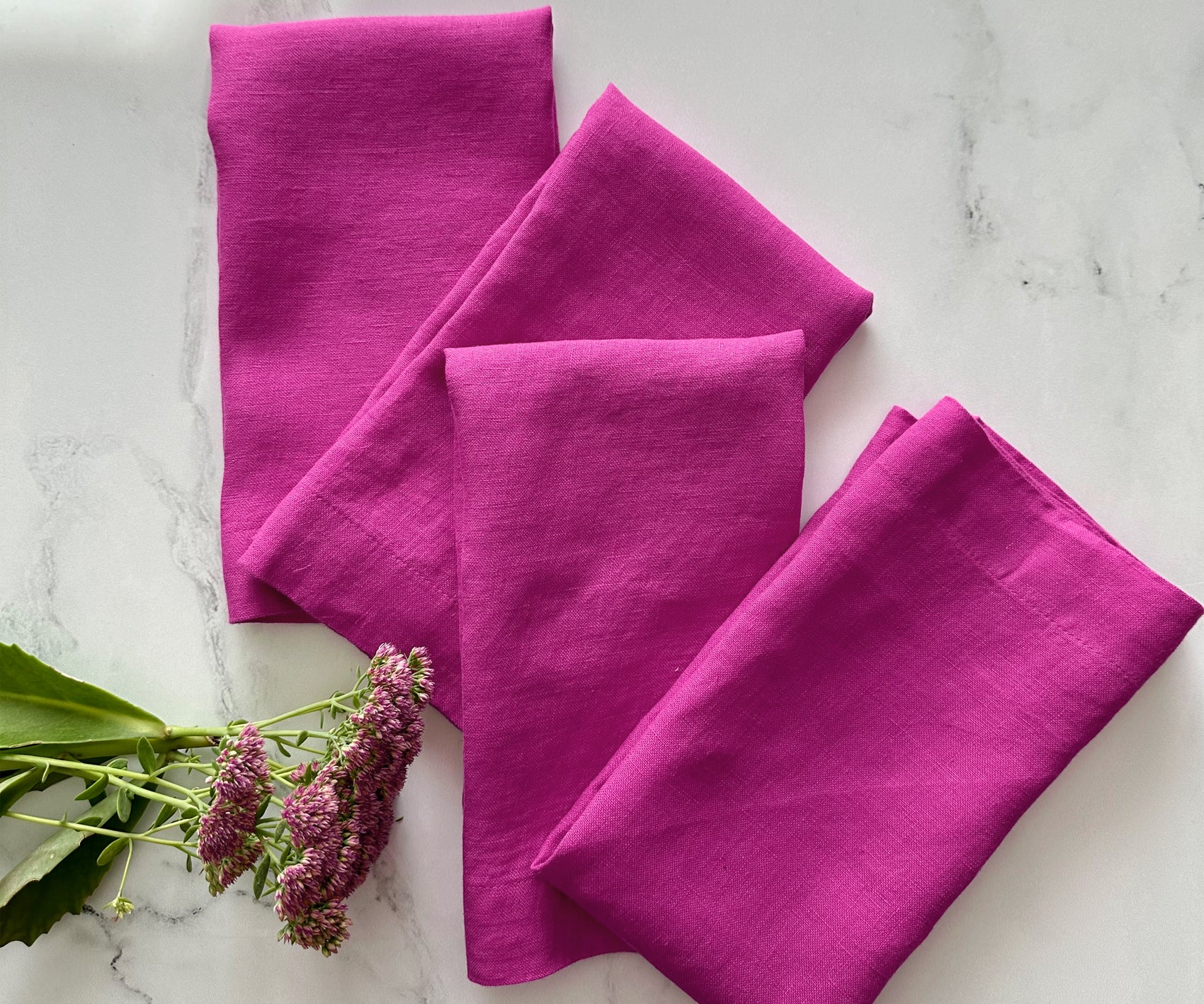 Plain Linen Napkins - Set of 4 | Elegant & Sustainable