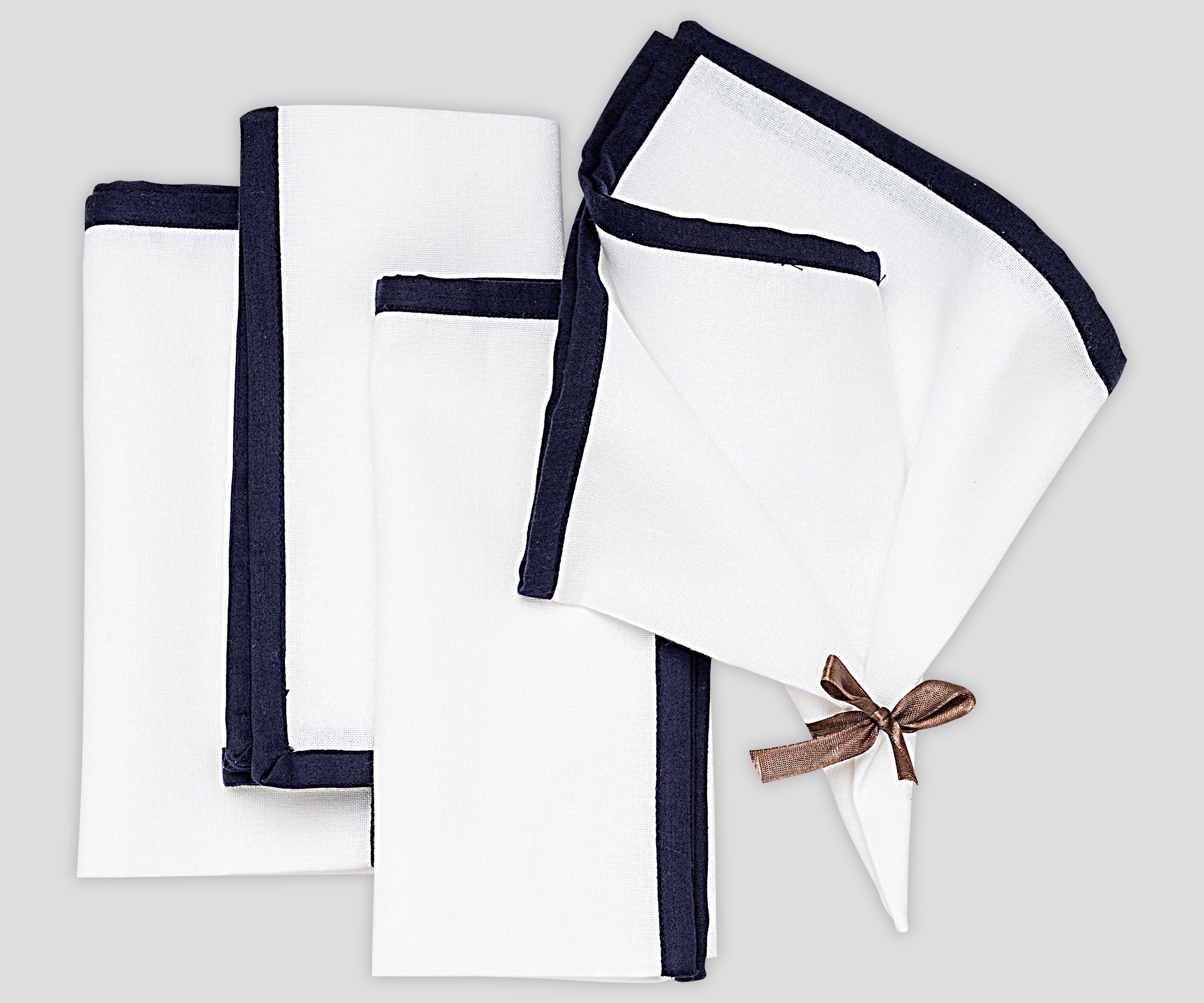 Cotton Dinner Napkins | Piping Napkins | Border Stitch Napkins