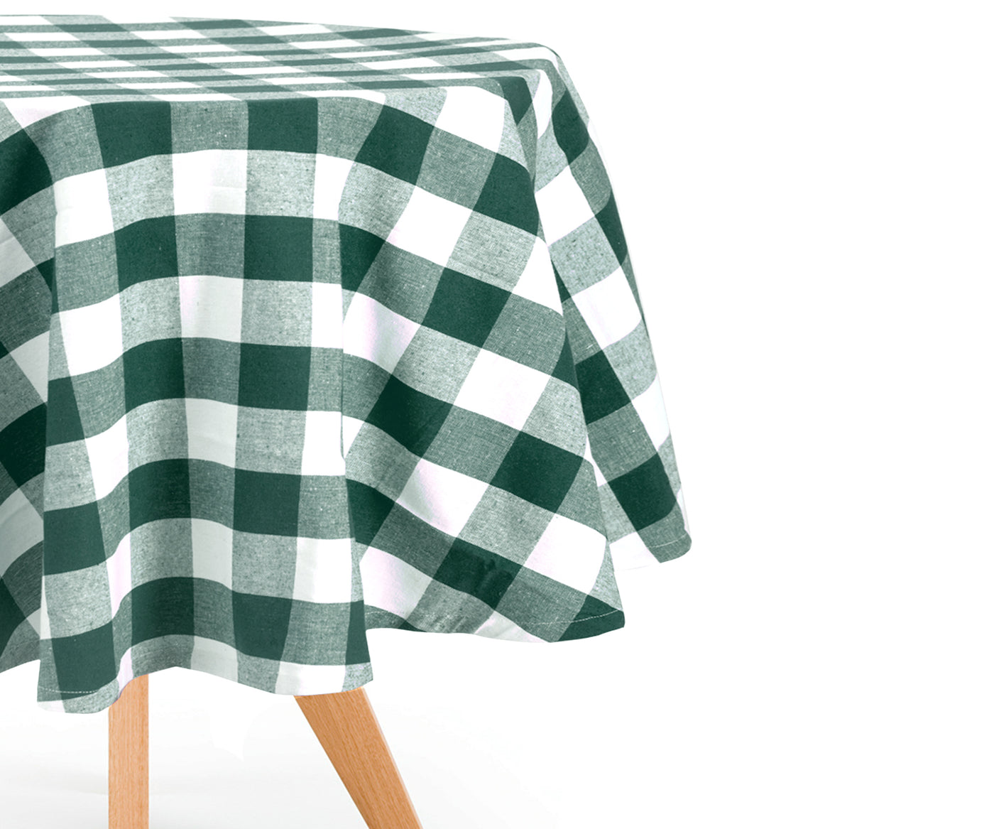 Green Table Cloth - 60 Inch | Buffalo Plaid Round Tablecloth