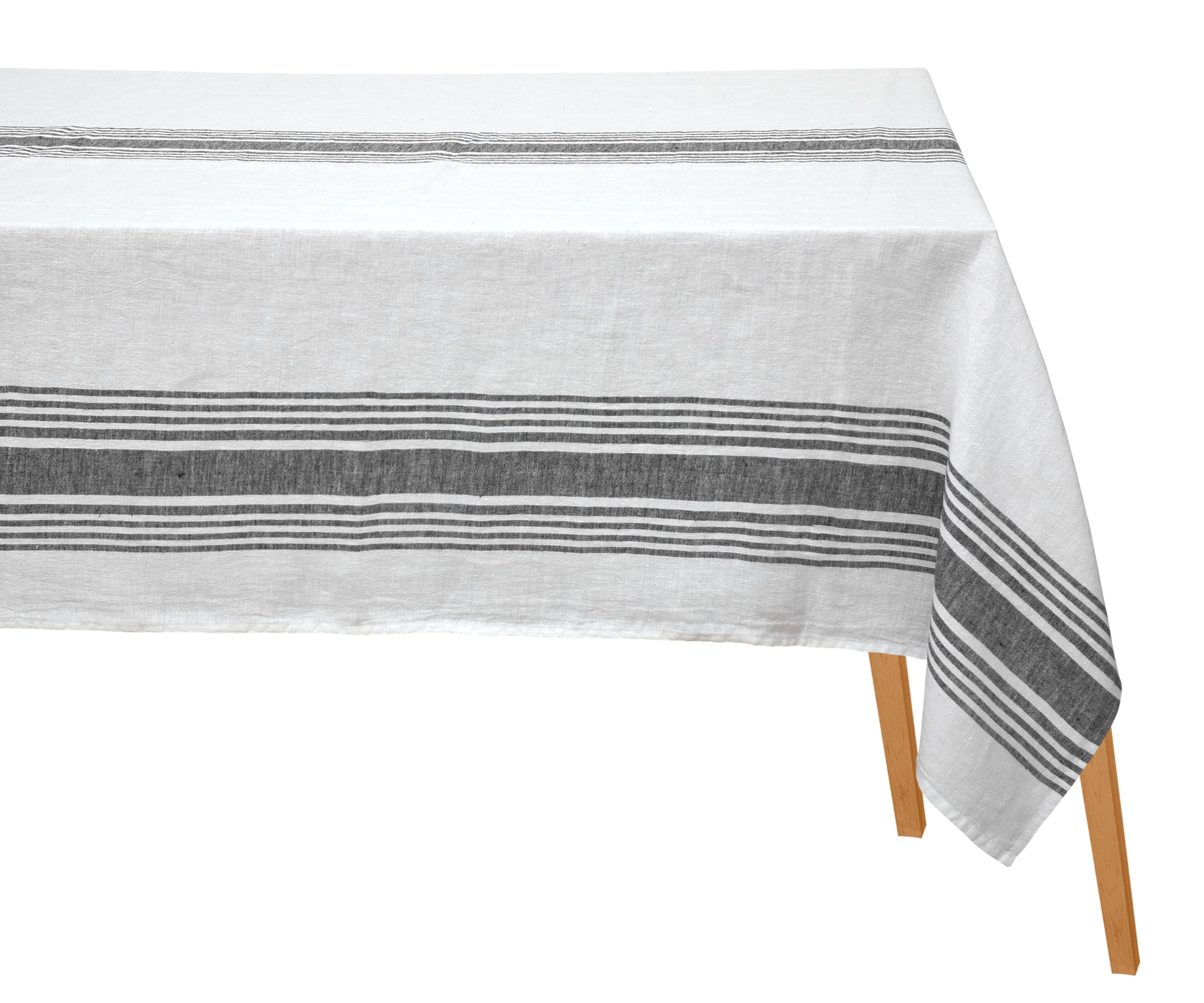 Farmhouse Stripe Linen Rectangle Tablecloth - Classic Style