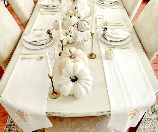 White Table Runner - Dining Table Runner | All Cotton and Linen