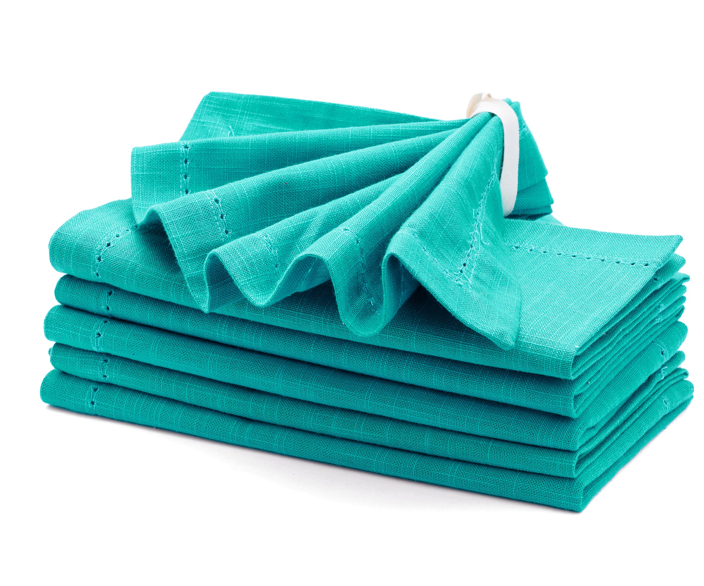 Teal Cloth Dinner Napkins | 100% Cotton Hemstitch Napkin
