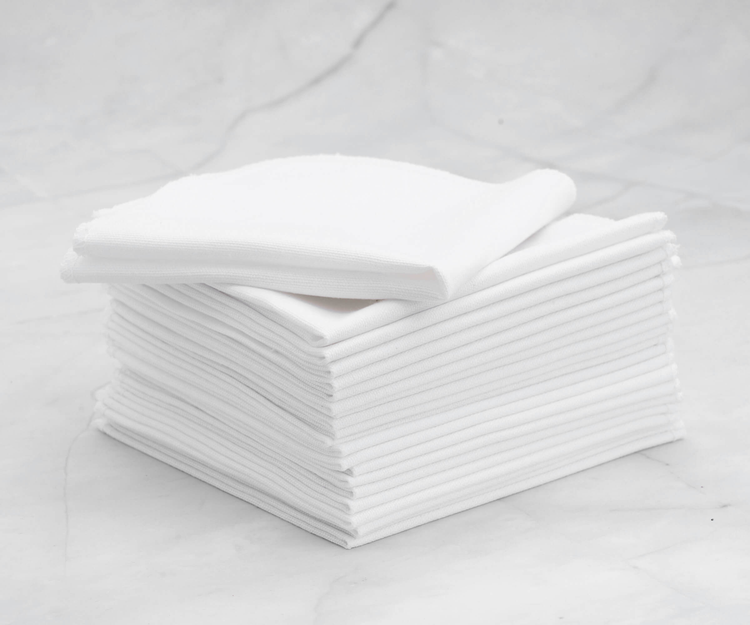 White Cloth Napkins - Kids Cloth Napkins | All Cotton and Linen